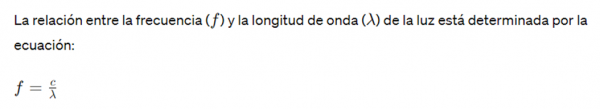 La luz. Longitud de onda, frecuencia y energía - Educapedia