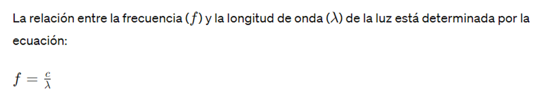 La luz. Longitud de onda, frecuencia y energía - Educapedia