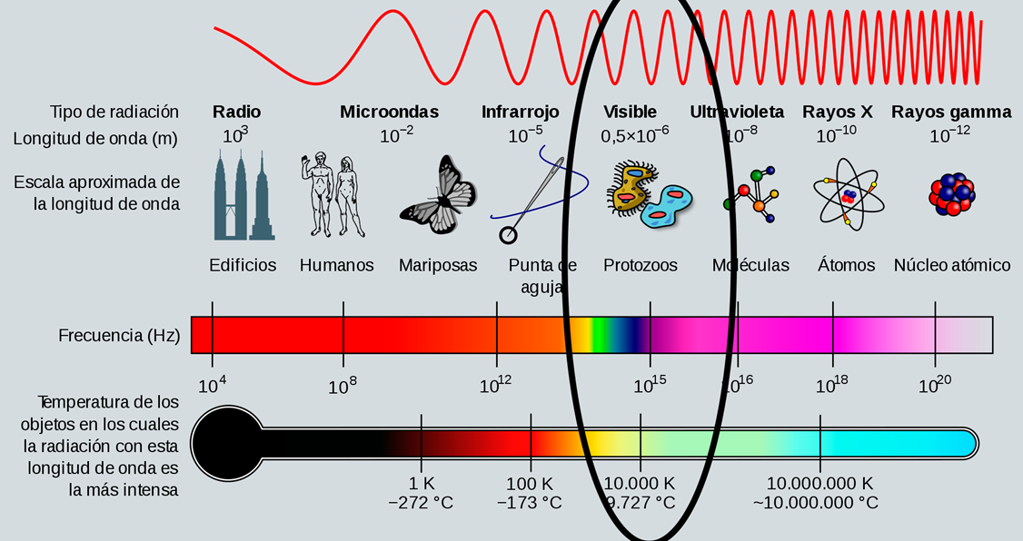 La luz. Longitud de onda, frecuencia y energía - Educapedia